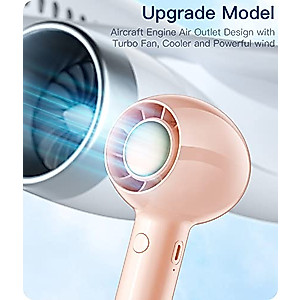 Cousper Handheld Portable Mini Fan with USB Rechargeable, 2 Speed Adjustable Strong Wind Cooling Fan, Lightweight and Powerful Makeup Personal Pocket Fan for Travel Office Home Indoor Outdoor Pink