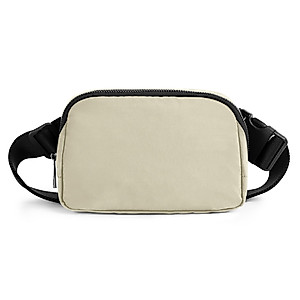 ODODOS Unisex Mini Belt Bag with Adjustable Strap Small Fanny Pack for Workout Running Traveling Hiking, Khaki