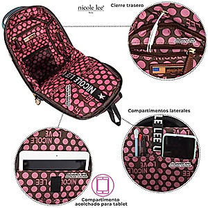 Nicole Lee Sling Backpack with USB Charging and Earphone Ports, Top Handle Travel School Crossbody Bag, Adjustable Strap (Success in New York)