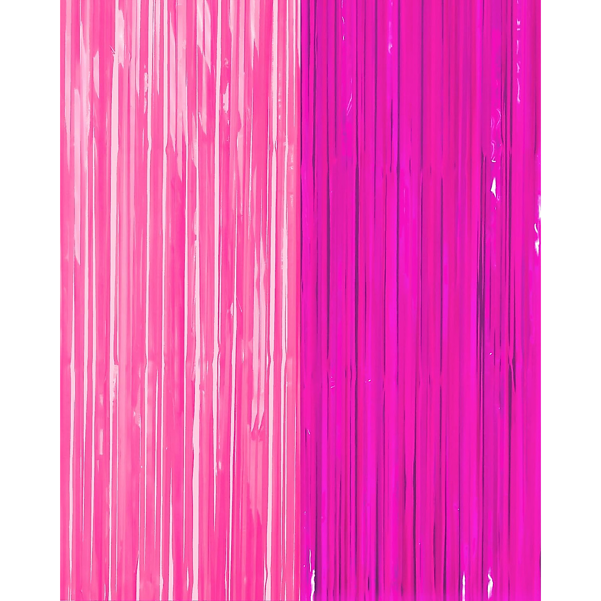 xo, Fetti Party Decorations Black Light Neon Pink Fringe Curtain - Set of 2 | Groovy Rave Bachelorette Party Supplies, Preppy Birthday Decor, Y2k Photo Booth, Baby Shower Backdrop