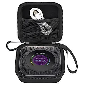 Elonbo Carrying Case for NETGEAR Nighthawk M1 MR1100 / M5 MR5200 / M6 / M6 Pro MR6500 5G Wireless WiFi Mobile Hotspot Router, Extra Interior Mesh Pocket Fits Cable, Black. (CASE ONLY)
