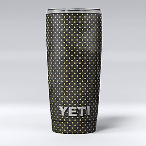 Design Skinz Black and Gold Watercolor Polka Dots V2 - Skin Decal Vinyl Wrap Kit Compatible with The Yeti Rambler Cooler Tumbler Cups