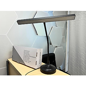 NovoLido LED Piano Desk Lamp, 2-in-1 Bright Flexible Tall Table Lamp with Base & Clamp Interchangeable, 10W Architect Desk Lights for Home Office, 1000lm, 3 Color Modes, 30 Brightness Levels, Black