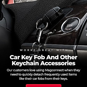 KeySmart MagConnect Magnetic Key Holder for Purse, Key Chains for Car Keys - Detachable Key Ring Quick Release Keychain for Men - Mens Key Chain Rings Heavy Duty Key Ring - Black EDC (3-Pack)