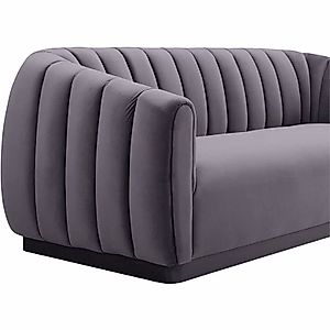 TOV Furniture Arno Collection Velvet Livingroom Sofa, Grey