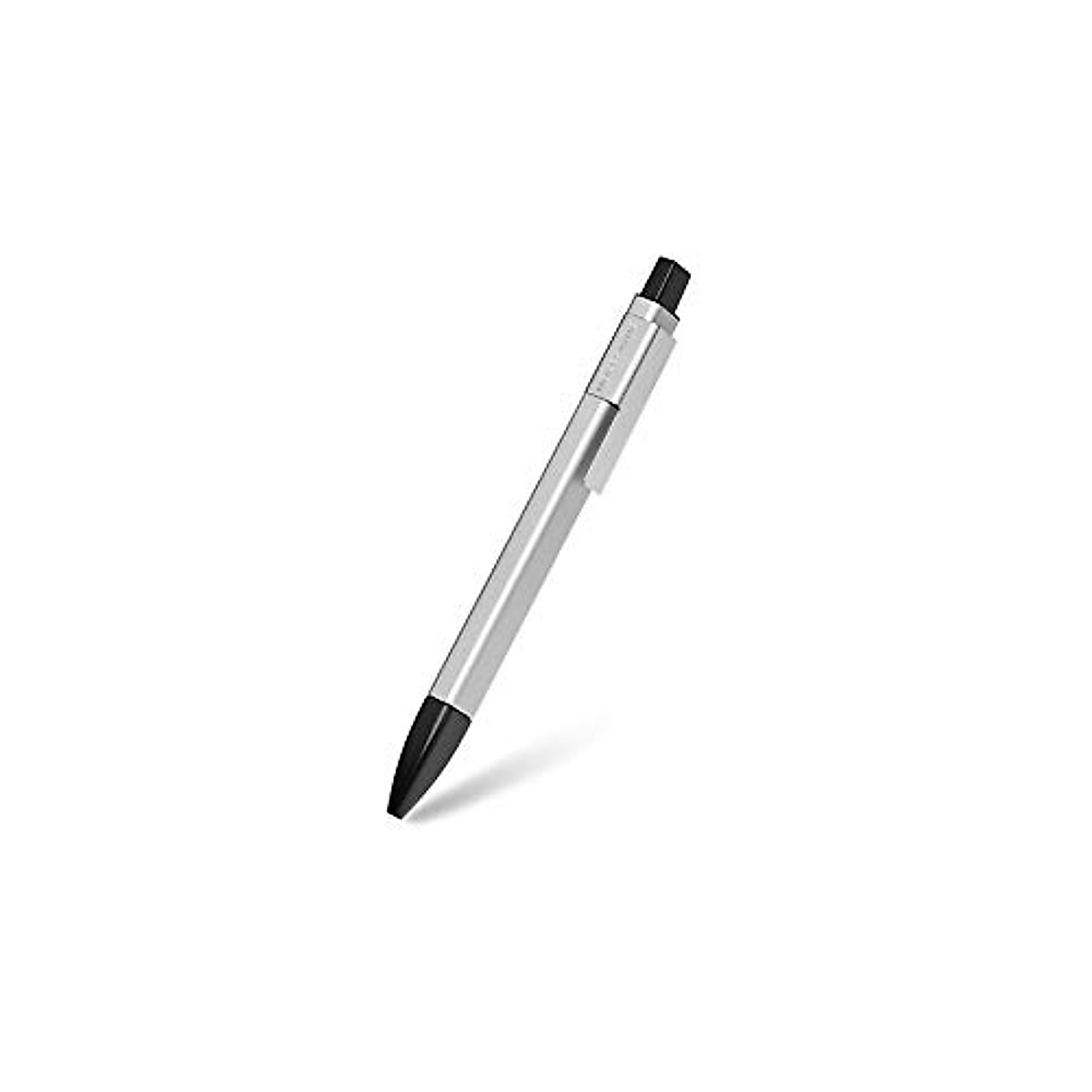 Moleskine Classic Pro Click Ballpoint Pen, 1.0mm Point, Silver Grey