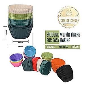 Silicone Cupcake Molds - Nonstick, Reusable Cupcake Liners, Bpa Free, Nature Colors Cupcake Mold, Great For Baking Muffins, Egg Cups And More - Set Of Silicone Cupcake Baking Cups 24