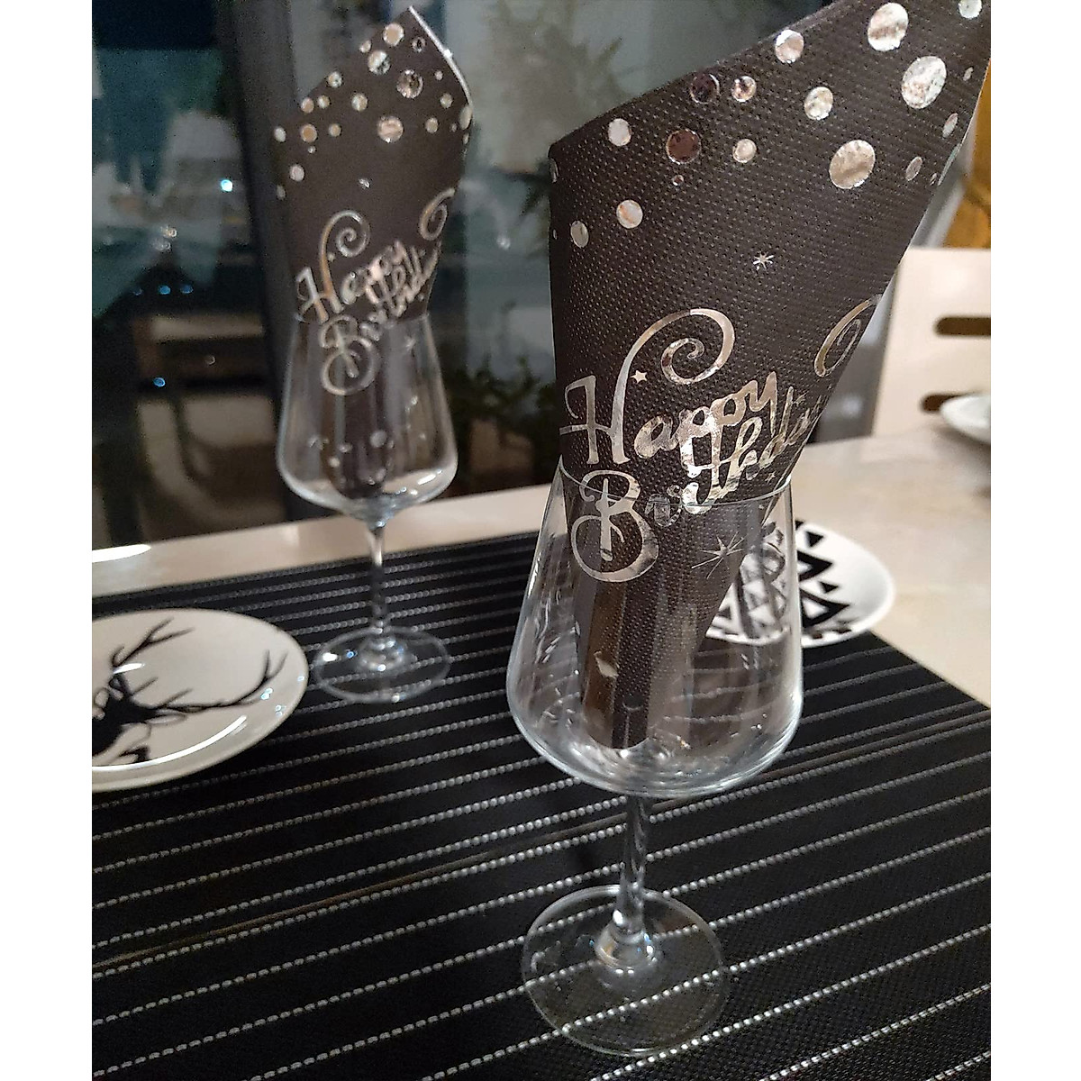 Happy Birthday Plates and Napkins Party Supplies Set for 20 Guests,Birthday Tableware Set for Happy Birthday Table Decorations Supplies Party Dessert Plates Party Napkins