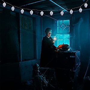 BESPORTBLE 2 Sets Halloween Fairy String Lights Decoration Ghost Skull Twinkle Garden Lights for Indoor Outdoor Home Yard Party Lamp