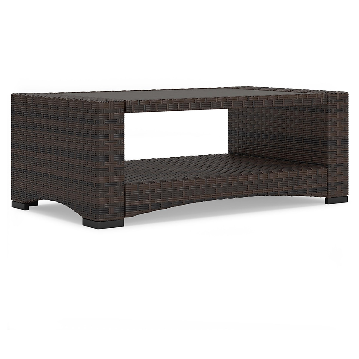 Signature Design by Ashley Windglow Outdoor Coffee Table, 44" W x 25" D x 17" H, Dark Brown