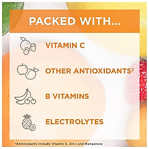 Emergen-C 1000mg Vitamin C Powder for Daily Immune Support Caffeine Free Vitamin C Supplements with Zinc and Manganese, B Vitamins and Electrolytes, Super Orange Flavor - 90 Count/3 Month Supply