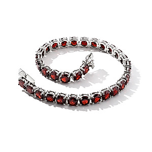 Ross-Simons 19.20 ct. t.w. Garnet Tennis Bracelet in Sterling Silver. 7 inches