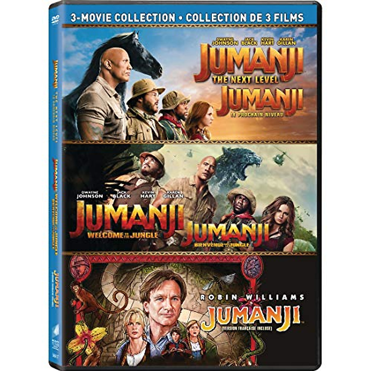 Jumanji (1995) / Jumanji: The Next Level / Jumanji: Welcome to the Jungle - Set (Bilingual)