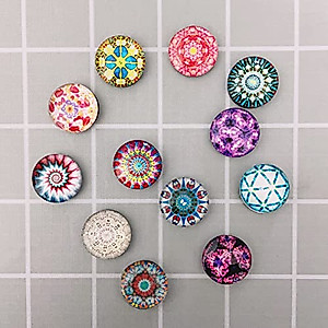 24 Pieces Beautiful Glass Fridge Magnets, Pretty Refrigerator Magnets for Office Cabinet Refrigerator Whiteboard Photo