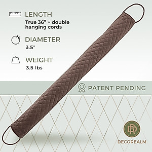 Under Door Draft Stopper – 3.5 lb Door Draft Blocker Weighted with Ceramic Beads for a Tight Seal – Durable, Machine Washable Velvet Covered Draft Stoppers for Noise, Dust, Energy Savings by DECOREALM