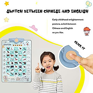 STOBOK Spelling English Interactive Nursery Audio Homeschool Baby For Posters Learning Supplies Toddler Room No Picture Talking Chinese Kindergarten Battery Chart Wall Activities Poster