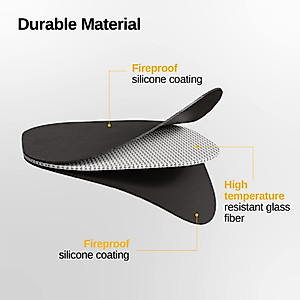 EAST OAK 36'' Fire Pit Mat for Low Smoke Outdoor Firepit Wood Burning Campfire, Portable fire Pit, Charcoal Grills, Wood Pellet Smokers, for Patio, Backyard, Deck, Garden and Poolside Use, Black