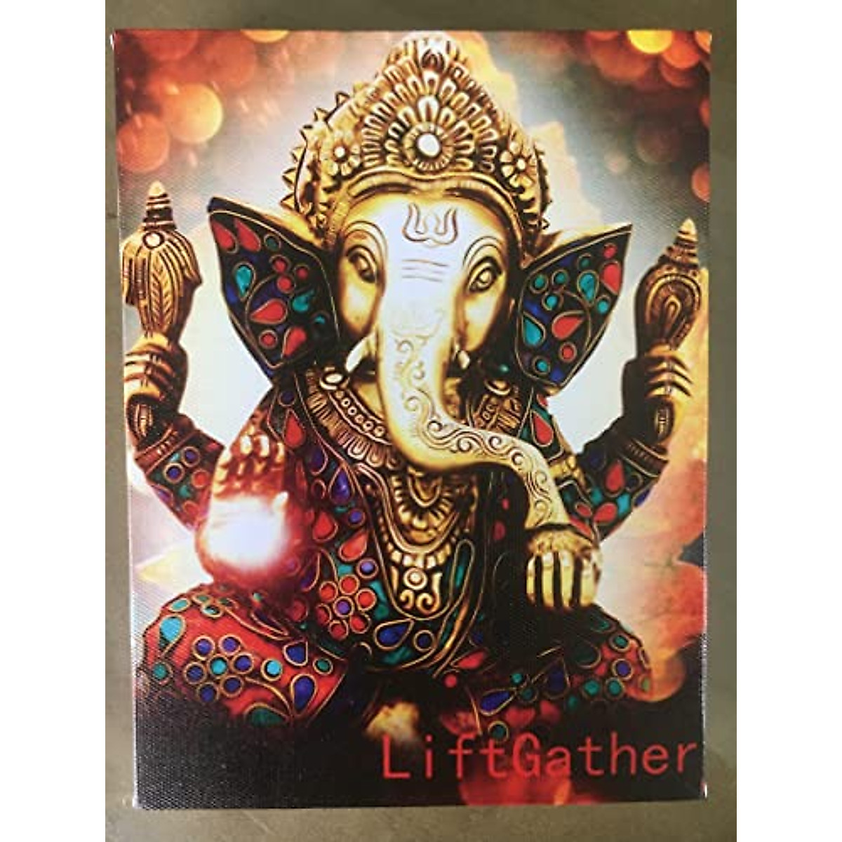 LiftGather 5pcs / set waterproof canvas painting elephant trunk God Ganesha HD print home wall hanging art prints modular pictures