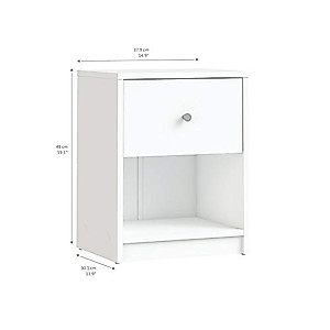 Home Square 4 Piece Bedroom Set with 6-Drawer Double Dresser, 5-Drawer Chest and Two of 1-Drawer Nightstand in White