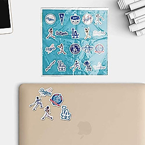 Dodgers Party - 19 PCS Los Angeles Aesthetic Dodgers Vinyl Waterproof Stickers Pack for Water Bottle Laptop Luggage Guitar Skateboard Car Window