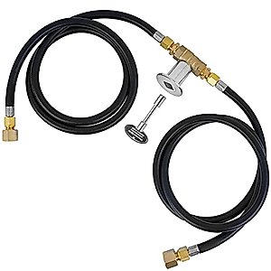Skyflame Natural Gas Connection Hose, Complete NG Fire Pit Installation Kit from Burner to Natural Gas, Includes 1/2" Control Valve Key Set, 2 PCS 60" Connect Hoses