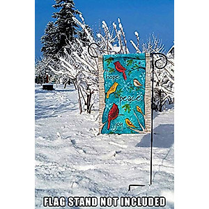 Toland Home Garden 112535 Peace Birds Winter Flag 12x18 Inch Double Sided Winter Garden Flag for Outdoor House Christmas Flag Yard Decoration