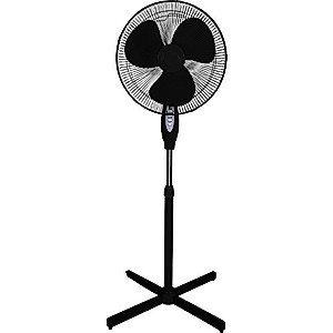 Optimus 16 Inch Oscillating Stand Fan, Black