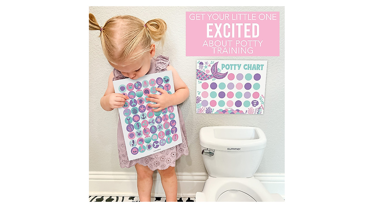 Hadley Designs Mermaid Potty Training Chart for Toddler Girls - Potty ...