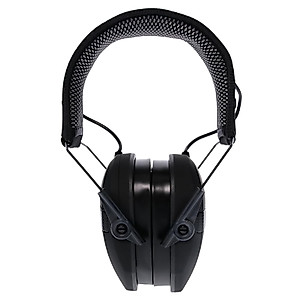 Walker's Razor Slim X-TRM Noise-Cancelling Sound-Enhancing Hunting Gun Range Shooting Electronic Earmuffs with Cooling Pads, Moisture Wicking Headband & 2 AAA Batteries, Black
