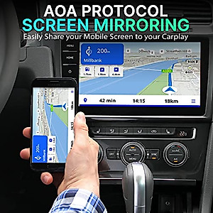 Pyle Wireless Carplay iA Box, 4GB RAM 64GB ROM, 2.4GHz, 5GHz Dual Band WiFi BT Octa Core 64Bits D, 4K Full HD, H.265, USB3.0 Android Box, Screen Mirroring, Install Android Apps - PAS22BK