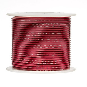 Remington Industries 12STRREDGPT25 12 AWG Gauge Primary Wire, Stranded Hook Up Wire, 25' Length, Red, 0.0808" Diameter, 60 Volts
