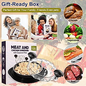 Chicken Shredder – Separate Plate, Automatic Soap Dispenser Cleaning Brush, Anti-Slip – Large 9.8” Chicken Breast Meat Shredder, Chicken Shredder Tool Twist, Dishwasher Safe, BPA Free