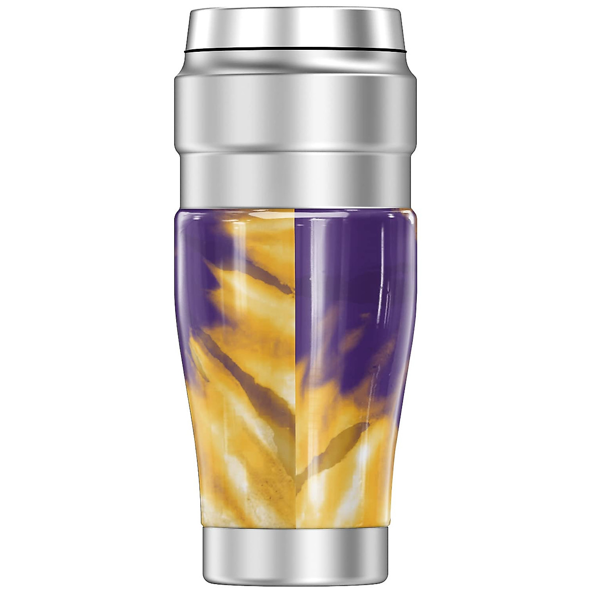 THERMOS LSU OFFICIAL Tie-Dye STAINLESS KING Stainless Steel Travel Tumbler, Vacuum insulated & Double Wall, 16oz