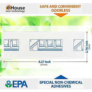 Window Fly Traps for Indoors. Paper Sticky Strips. Easy to Use Catcher and Killer Flies. Clear Tape Windows Trap for House Control Over Insects, Ladybugs, Flys and etc. 12 Pack