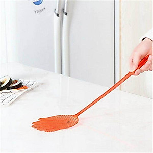 Generic 1 PC Pattern Plastic Fly Swatter Lightweight Household Long Handleflapper Control Tools Swatter Garden Supply Convenient Design