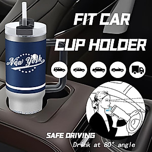 Veminei Tumbler 30oz Straight Skinny Car Cups With Insulated Cup Sleeve Portable Handle, Sports Travel Coffee Mug, Stainless Steel, Insulated,Classic Collection Gifts for Fans