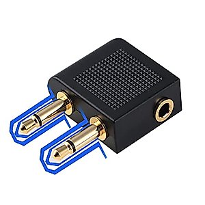 Airplane Headphone Adapter,Airfly Pro Plug,3.5mm Dual Stereo Jack male to female Airline Headset Adapter flight audio conversion Plug Compatible with Sony MDR-1000X/WH-1000XM4/WH-1000XM5 Headphones
