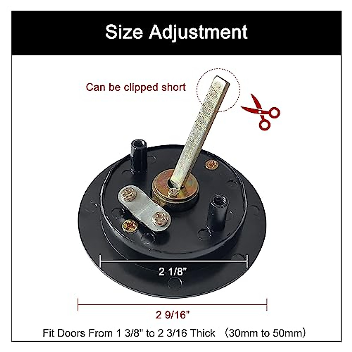 Round Pocket Door Lock with Keys - Recessed 2 Sided Handle Hardware for Privacy Barn Door and Sliding Door with Latch - Fits 1 3/8” to 2 3/16” Thickness Door (Black-Entry, 1 Pack)