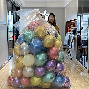 2 PcsThickened Plastic Balloon Bags Clear Giant Storage Bags Include 1 Pcs 98 x 59 Inch, 1 Pcs 59 x 47 Inch Balloon Bags for Transport Storage Birthday Celebration Eve Party Supplies
