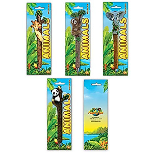 Planet Pens Bundle of Cute Giraffe, Elephant, Panda, & Sloth Novelty Pens - Ballpoint Pens Colorful Zoo Animals Writing Pens Instrument For School & Office - 4 Pack