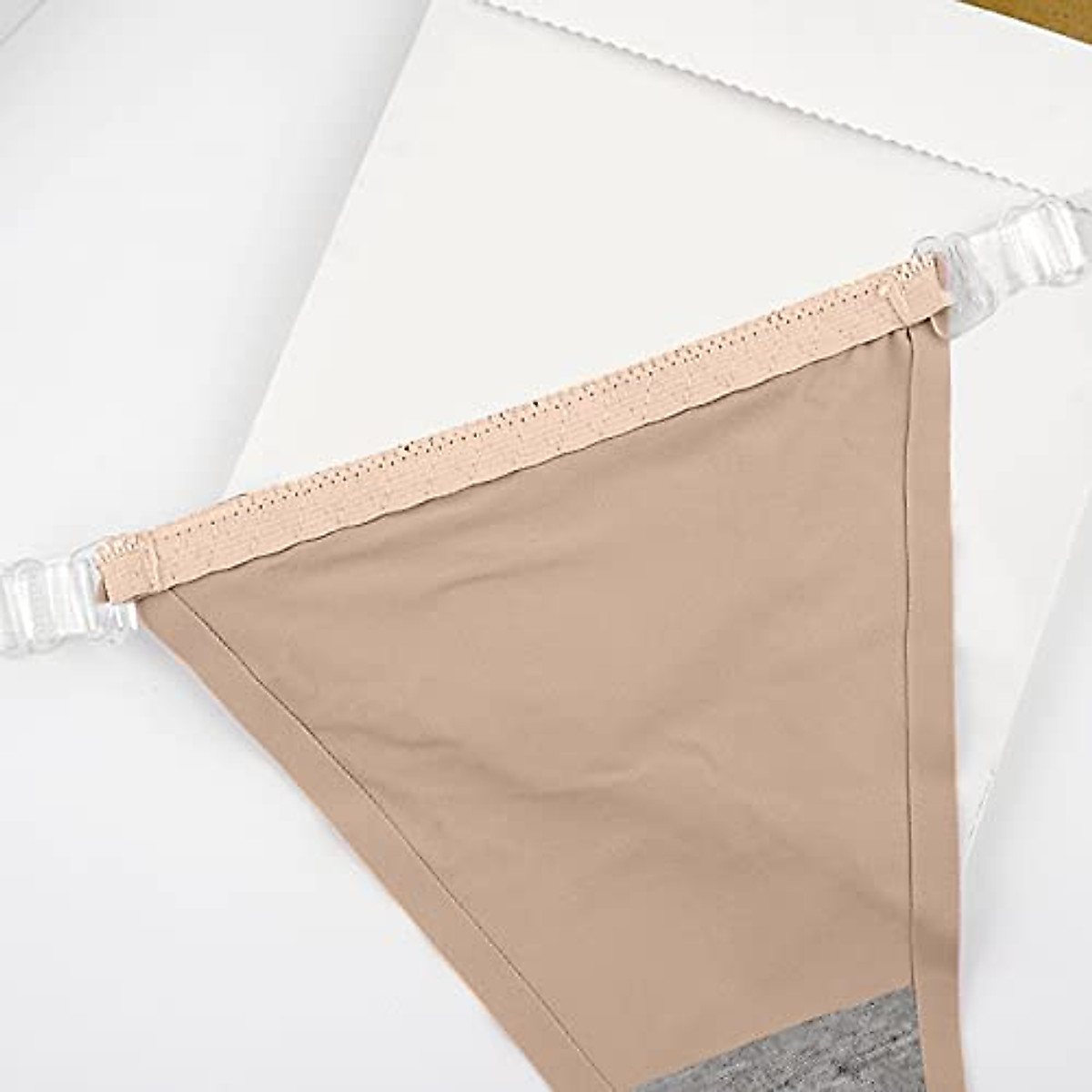Kinple Women Low Rise G String Thongs Ice Silky Seamless Briefs Breathable Thin Panty Personality No Show Hipster Panties Khaki