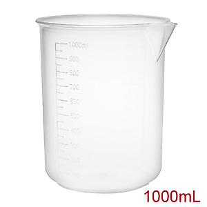 uxcell Measuring Cup 1000ml PP Plastic Graduated Beaker Transparent for Lab Kitchen liquids 3pcs