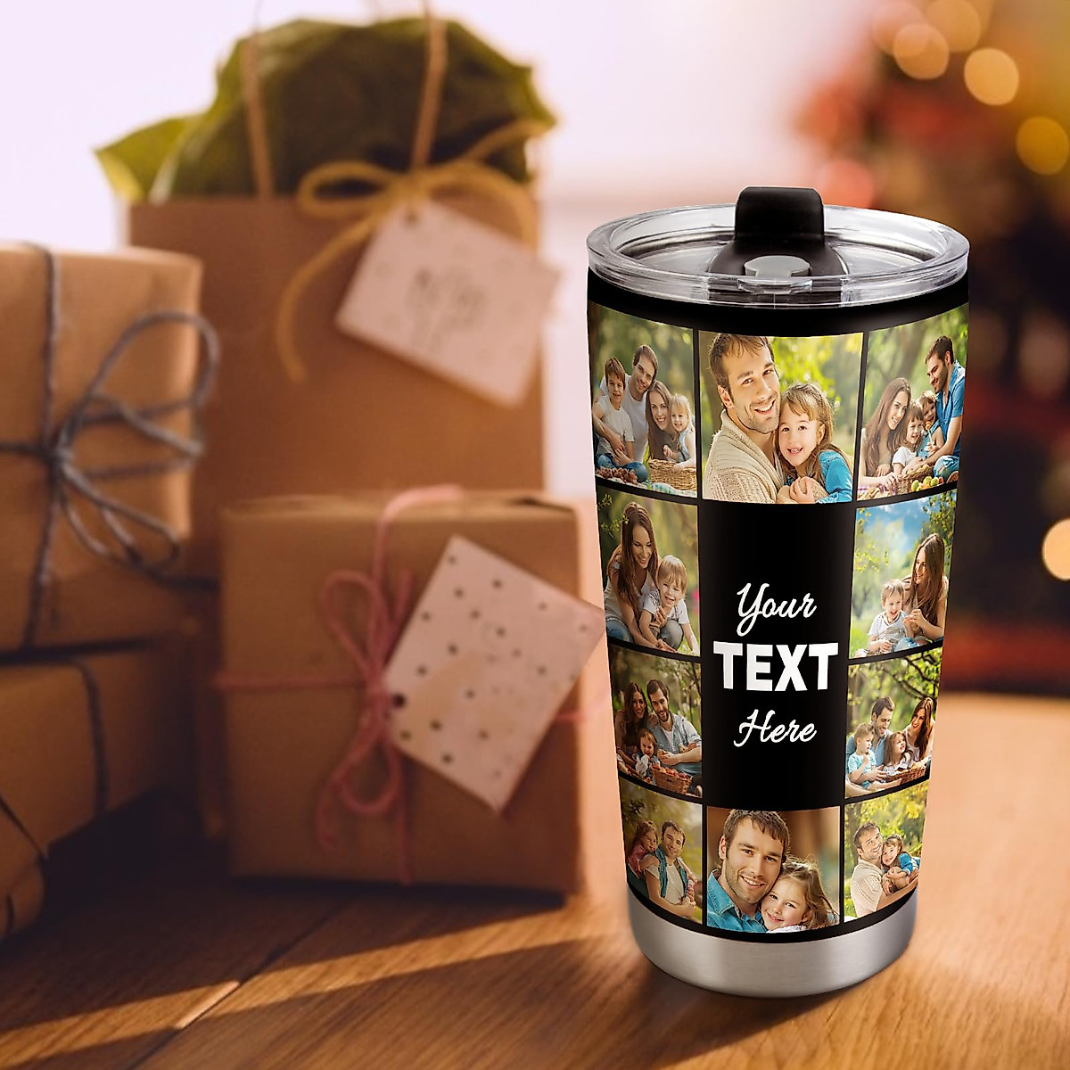 KrazeKK Personalized Travel Tumbler for Dad Gifts, Custom 20oz Insulated Stainless Steel Travel Tumbler with Lids, Father Coffee Mugs, Customized Gift for Men, Dad,Father, Husband(Dad 1)