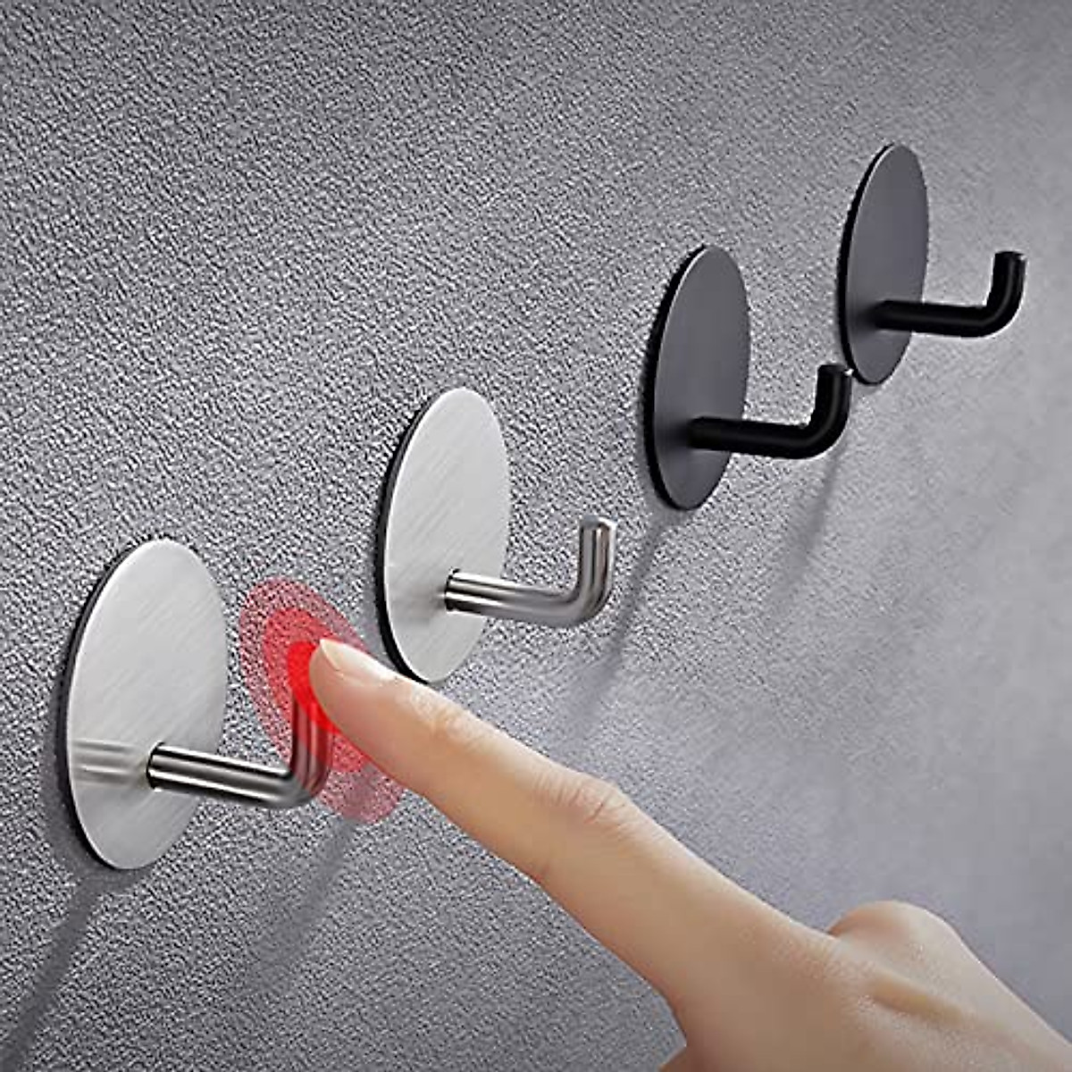 NUZYZ Wall Towel Hooks Coat Hook Hanging Hooks, Heavy Duty Stick on Wall Door Hooks Waterproof Reusable Towel Hooks Adhesive Holders for Hanging Clothes Kitchen Bathroom Adhesive Hooks