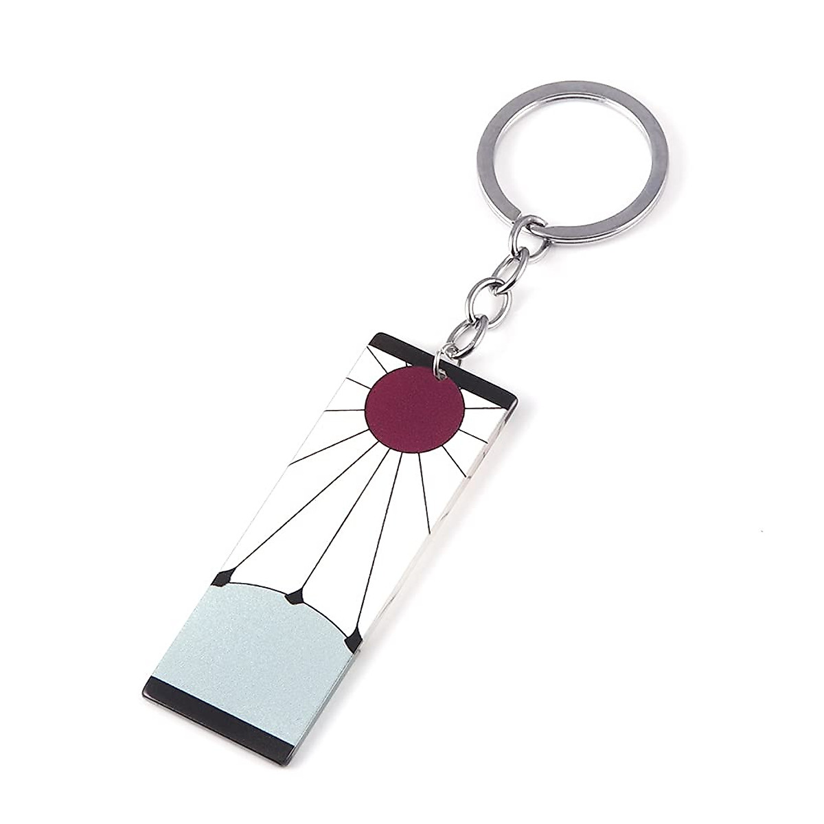 Kimetsu No Yaiba Tanjiro Keychain - Anime Character Acrylic Hanafuda Charm Key Chain - Cosplay Jewelry Gifts for Women Men and Fans