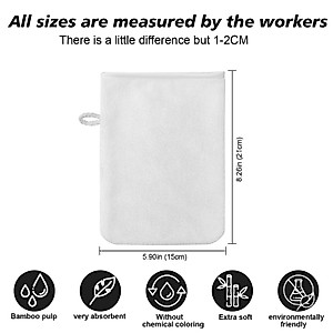 PHOGARY 10 Pack Microfiber Body Wash Mitts, Soft Face Mitten, Bath Spa Cloth, Reusable Makeup Remover Mitt Gloves, European Style Wash Cloth, 6×8 inch, White and Grey