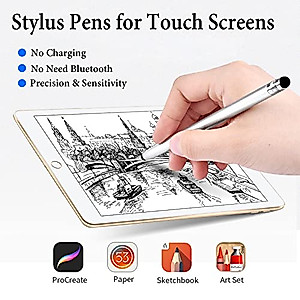 4 Pack Stylus for iPad Luntak Stylus Pens for Touch Screens 2-in-1 iPad Pencil Universal Rubber iPad Stylus Touch Screen Pen iPad Pen Compatible with iPad Mini/iPhone/Galaxy Note/Huawei/Xiaomi/Android