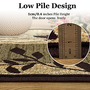 GlowSol Runner Rug 2x6 Plush Thick Rug Geometric Floral Non-Slip Non-Shedding Hallway Runner, Stain Resistant Kitchen Mat Laundry Entryway Carpet Runner, Boho Pet Friendly Runners