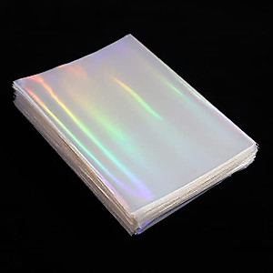 Black Lotus 100CT Double Side Foil Gemstone Rainbow Laser Flashing Card Sleeves Trading Cards Shield Magic Card Protector Holographic Flashing Protective Idol Cover (Rainbow 65x90mm)