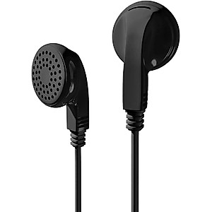 Maeline Bulk Earphones with 3.5 mm Headphone Plug - 100 Pack Wholesale Bundle - Black